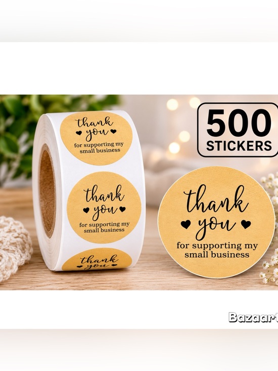 Other | 50 Gold Black Foil Thank You Stickers For Small Business | Poshmark